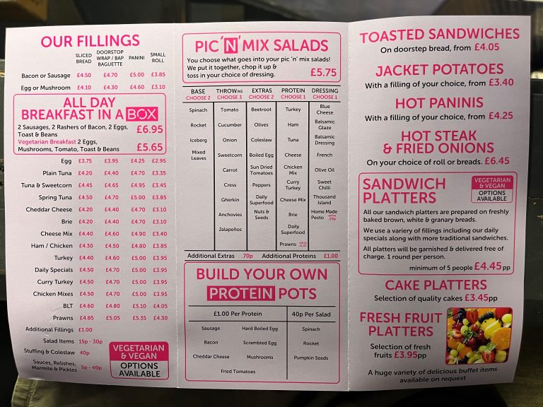 Menu – The Lunch Box Chichester
